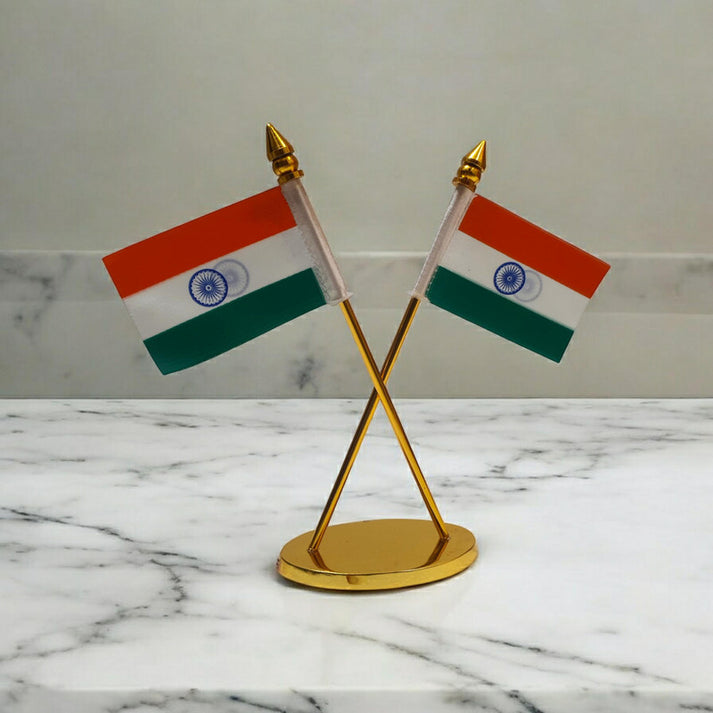 BRASS India National FLAG Memento Sculpture Home Office Desk Artwork S ...