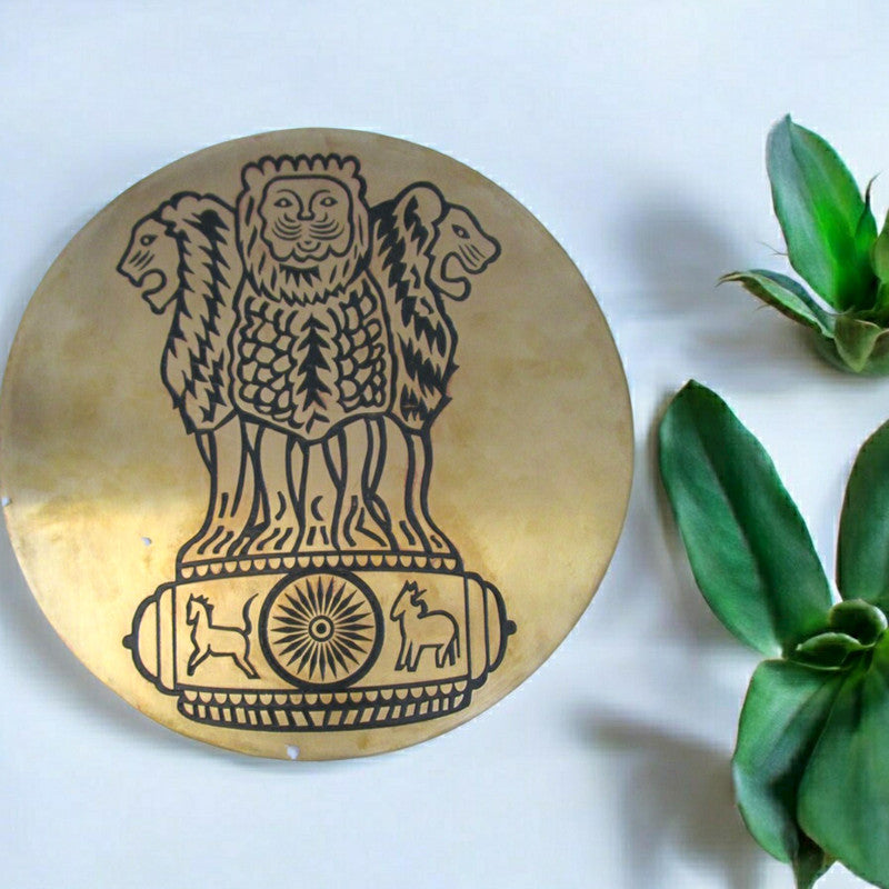 6 Inches Indian National Emblem - The Republic of India - Government ( – BrassBlessing